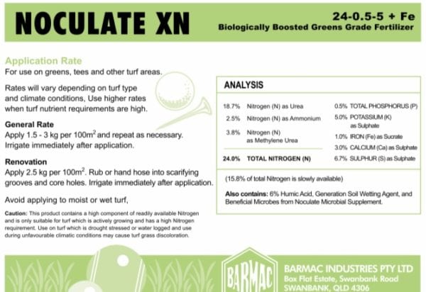 Noculate XN 20kg - Microbial Granular Fertiliser - Lawn Addicts