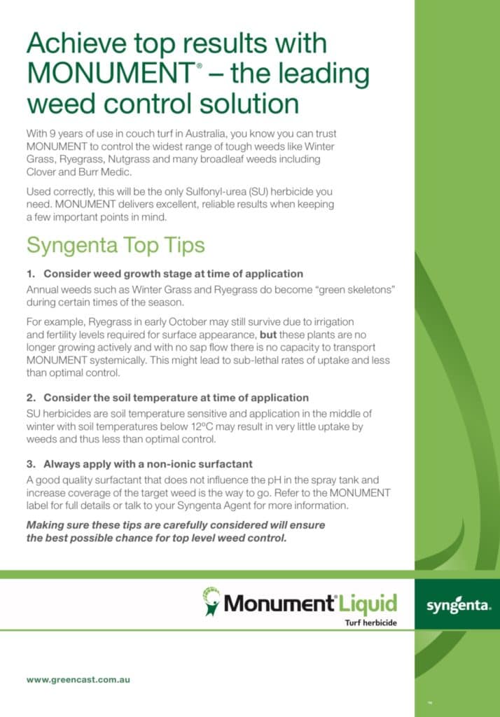 Monument Appliction - Helpful Information - Lawn Addicts